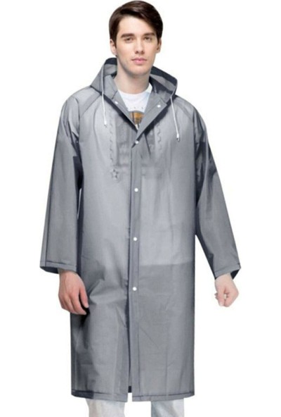 Dream Plus Unisex Eva Kumaş Su Rüzgar Geçirmez Yağmurluk Gri