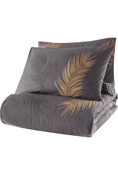 Enlora Home Yatak Örtüsü Seti Çift Kişilik Kapitoneli Baskılı Olivia Altın - Gri Enlora Home Yatak Örtüsü Seti Çift Kişilik Kapitoneli Baskılı Olivia Altın - Gri