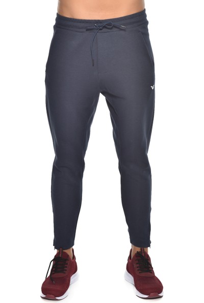 Bilcee Lacivert Erkek Fermuarlı Dar Paça Eşofman Altı GW-9468