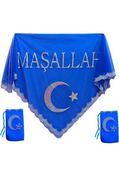 Kına Atölyesi Pullu Mavi Maşallah Sünnet Duvak Seti Kına Atölyesi Pullu Mavi Maşallah Sünnet Duvak Seti