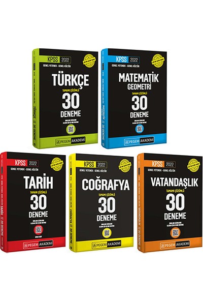 Pegem Akademi Yayıncılık 2022 Kpss Genel Yetenek Genel Kültür Tamamı Çözümlü Deneme Seti Pegem Akademi Yayıncılık