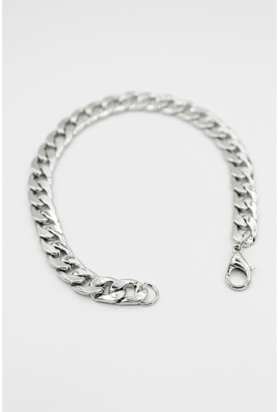 FullControl Cosibella Erkek Metal Beyaz Kalın Zincir Bileklik