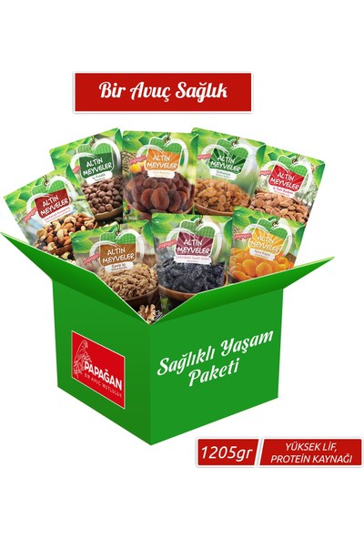 Papağan Kuruyemiş Sağlıklı Yaşam Avantaj Paketi 1205 Gram Papağan Kuruyemiş Sağlıklı Yaşam Avantaj Paketi 1205 Gram