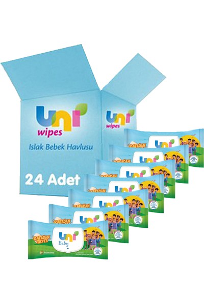 Uni Baby Classic Islak Havlu 24'lü Fırsat Paketi / 56 x 24 (1344 Yaprak) Rafadan Tafya Serisi Uni Baby Classic Islak Havlu 24'lü Fırsat Paketi / 56 x 24 (1344 Yaprak) Rafadan Tafya Serisi