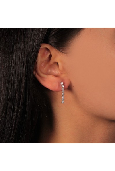 Adil Idil Kuyumculuk Beyaz Altın Su Yolu Küpe