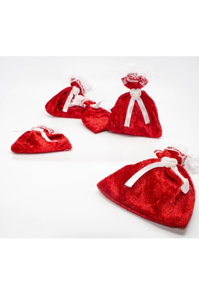 Mami Süs Dünyası 50'li Kadife Keseli Kına Kırmızı