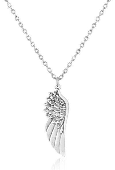 Noon Collection Noon Kanat Figürlü Gümüş Renk Zincirli Erkek Kolye NN3746 Noon Collection Noon Kanat Figürlü Gümüş Renk Zincirli Erkek Kolye NN3746