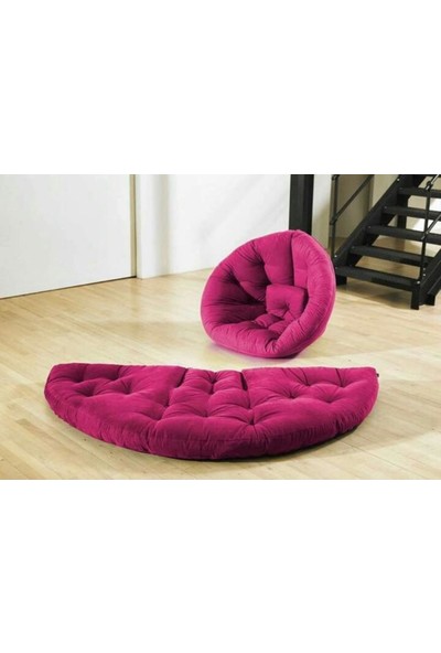 Tiryaki Minder Yer Pufu Balkon Takımı Arkadan Bağla Koltuk Gibi Kullan Fuşya