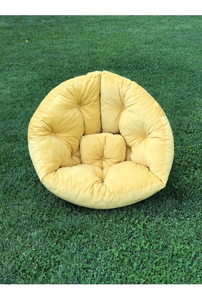 Tiryaki Dekoratif Minder Yer Pufu Balkon Takımı Arkadan Bağla Koltuk Gibi Kullan Sarı Tiryaki Dekoratif Minder Yer Pufu Balkon Takımı Arkadan Bağla Koltuk Gibi Kullan Sarı