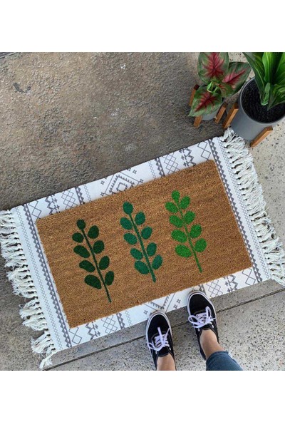 Lalavis Yaprak Desen Kapı Önü Koko Paspas