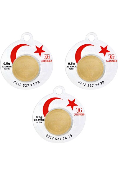 Tuğrul Kuyumculuk 3 Adet 0,50 Gram 22 Ayar Altın Tuğrul Kuyumculuk 3 Adet 0,50 Gram 22 Ayar Altın