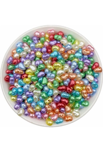 Hedef Bijuteri 50GR Karışık Renkli Formsuz Şekilsiz Plastik Lüks Barok Inci Boncuk, Yamuk Inci (~250 Adet) Hedef Bijuteri 50GR Karışık Renkli Formsuz Şekilsiz Plastik Lüks Barok Inci Boncuk, Yamuk Inci (~250 Adet)