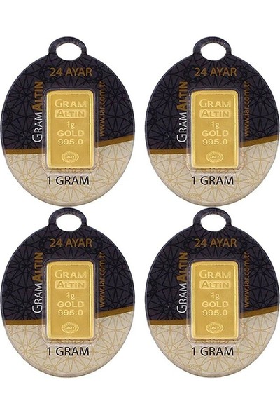 Tuğrul Kuyumculuk 4 Adet 1 gr 24 Ayar Gram Altın Tuğrul Kuyumculuk 4 Adet 1 gr 24 Ayar Gram Altın