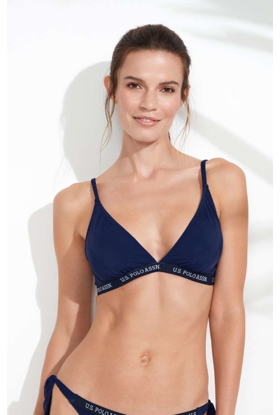 U.s. Polo Assn. Kadın Lacivert Geniş Üçgen Bikini Üst