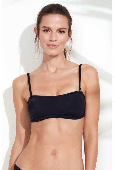 U.s. Polo Assn. Kadın Siyah Straplez Bikini Üst