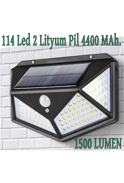 114 LED Solar Güneş Enerjili Hareket Sensörlü 4 Taraflı Bahçe Garaj Ev Aydınlatma Lambası 114 LED Solar Güneş Enerjili Hareket Sensörlü 4 Taraflı Bahçe Garaj Ev Aydınlatma Lambası