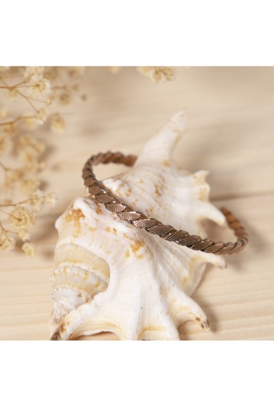 LC 19 Burma Dövülmüş Ince Saf Bakır Bilezik Manyetik Alan Artralji Yel Bilekliği