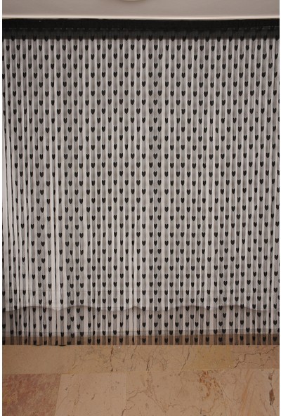 Akça Tekstil Kalpli Model Siyah Renk İp Perde Hazır İp Perde 300 x 280 cm. Akça Tekstil Kalpli Model Siyah Renk İp Perde Hazır İp Perde 300 x 280 cm.