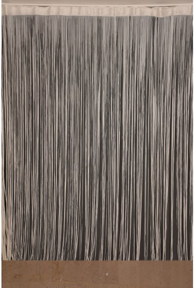 Akça Tekstil Düz İp Model Krem Renk Hazır İp Perde 300 x 270 cm.