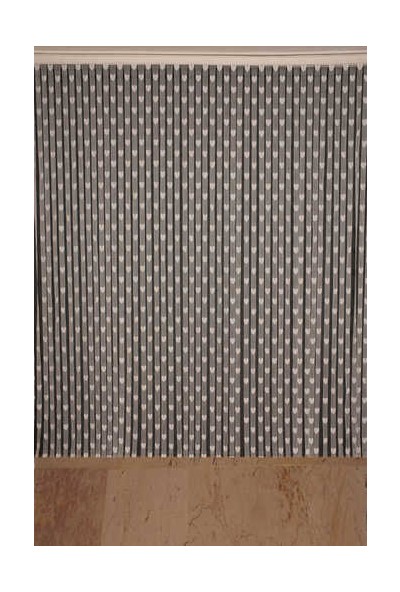 Akça Tekstil Kalpli Model Krem Renk İp Perde Hazır İp Perde 300 x 270 cm.