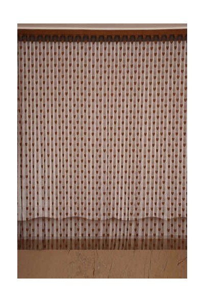 Akça Tekstil Kalpli Model Acı Kahve Renk İp Perde Hazır İp Perde 300 x 270 cm. Akça Tekstil Kalpli Model Acı Kahve Renk İp Perde Hazır İp Perde 300 x 270 cm.