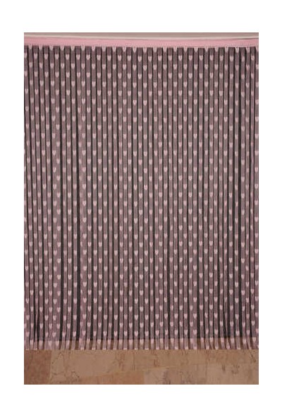 Akça Tekstil Kalpli Model Pembe Renk İp Perde Hazır İp Perde 300 x 270 cm.