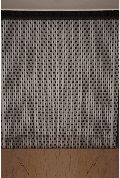 Akça Tekstil Puanlı Model Siyah Renk İp Perde Hazır Düğmeleri Dikilmiş İp Perde 300 x 270 cm. Akça Tekstil Puanlı Model Siyah Renk İp Perde Hazır Düğmeleri Dikilmiş İp Perde 300 x 270 cm.
