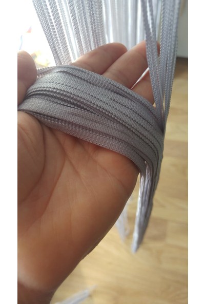 Akça Tekstil İp Model Gri Renk İp Perde 300 x 270 cm. - 2 mm Şeritler Halinde Dokunmuş Düğmeli İp Perde Akça Tekstil İp Model Gri Renk İp Perde 300 x 270 cm. - 2 mm Şeritler Halinde Dokunmuş Düğmeli İp Perde