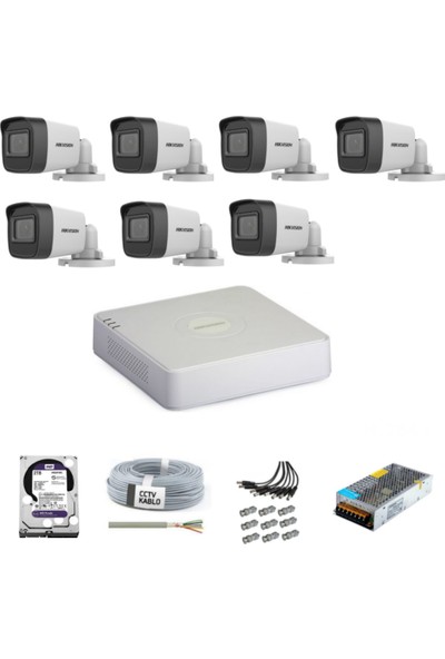 Hikvision Haıkon 7 Kameralı Güvenlik Kamera Hazır Set 1tb 7/24 Hdd-1tb Kayıt Kapasiteli Sistem Hikvision Haıkon 7 Kameralı Güvenlik Kamera Hazır Set 1tb 7/24 Hdd-1tb Kayıt Kapasiteli Sistem