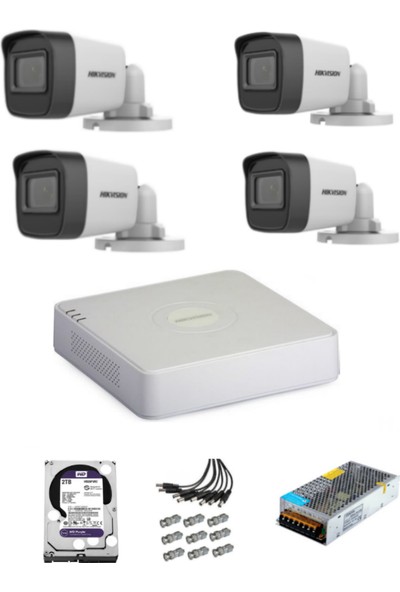 Hikvision 4 Kameralı Güvenlik Kamera Hazır Set 1tb 7/24 HDD