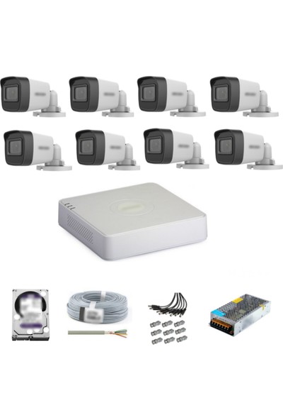 Hikvision 8 Kameralı Güvenlik Kamera Hazır Set 2tb 7/24 HDD