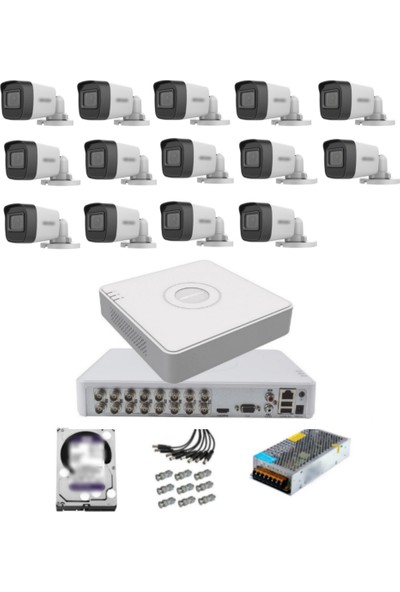 Hikvision 14 Kameralı Güvenlik Kamera Hazır Set 2tb 7/24 Hdd-2tb Kayıt Kapasiteli Sistem