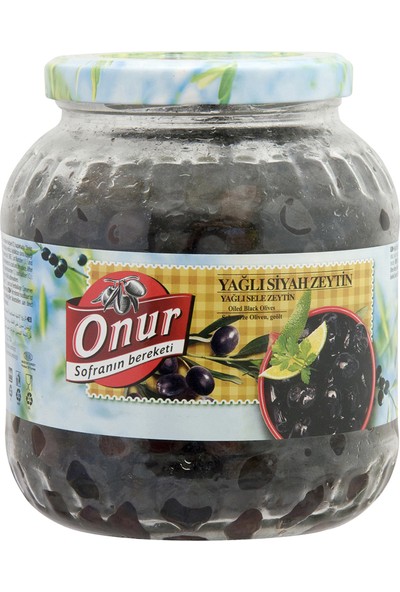 Onur Yağlı Sele Siyah Zeytin Cam Kavanoz 381 410 Ad kg 1 kg
