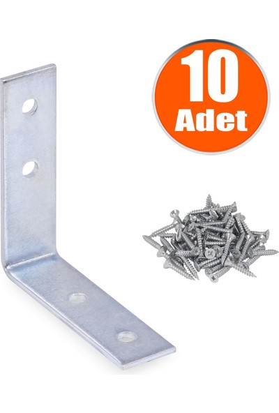 Badem10 Mobilya Dolap Köşe Bağlantı Sabitleme L Demir Gönye 55x55x15 mm (10 ADET) Badem10 Mobilya Dolap Köşe Bağlantı Sabitleme L Demir Gönye 55x55x15 mm (10 ADET)