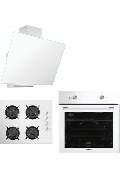 Luxell Silverstone Beyaz Camlı Ankastre Set (B66-S2 Fırın - Lx-40 Ocak - DA6-833 Davlumbaz) Luxell Silverstone Beyaz Camlı Ankastre Set (B66-S2 Fırın - Lx-40 Ocak - DA6-833 Davlumbaz)