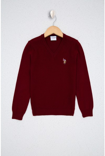 U.S. Polo Assn. Erkek Çocuk Bordo Triko Kazak Basic U.S. Polo Assn. Erkek Çocuk Bordo Triko Kazak Basic