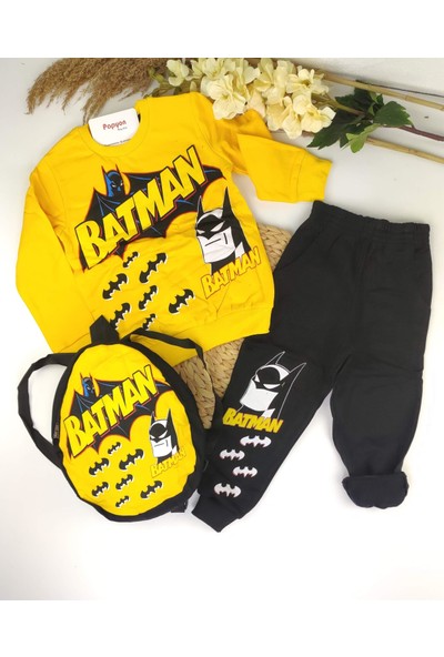 Papyon Baby Kids Batman Çantalı Erkek Çocuk 3'lü Eşofman Takım Papyon Baby Kids Batman Çantalı Erkek Çocuk 3'lü Eşofman Takım