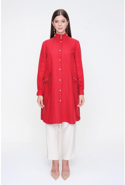 Aker 15576111 Cep Kapakları Püskül Detaylı Işlemeli Tunik