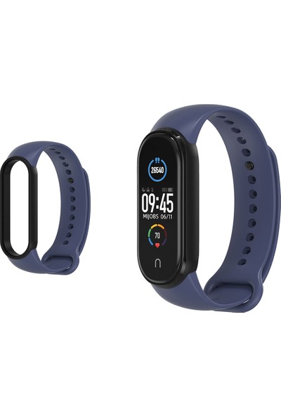 Yonaga Mi Band 5 ve 6 Uyumlu Kordon Kayış Antialerjik Silikonlacivert-Siyah Yonaga Mi Band 5 ve 6 Uyumlu Kordon Kayış Antialerjik Silikonlacivert-Siyah