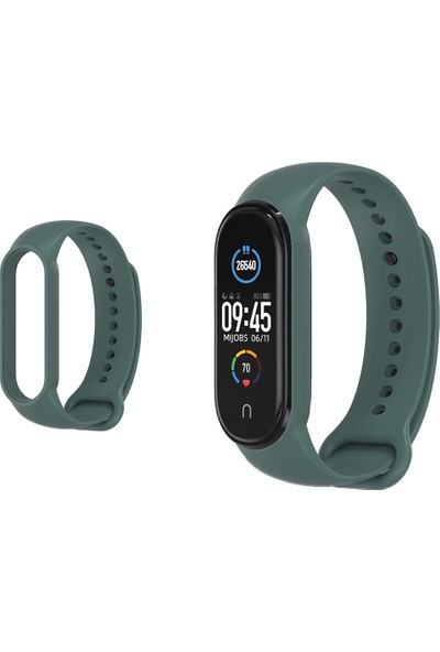 Yonaga Mi Band 5 ve 6 Uyumlu Kordon Kayış Antialerjik Silikonkoyu Yeşil Yonaga Mi Band 5 ve 6 Uyumlu Kordon Kayış Antialerjik Silikonkoyu Yeşil