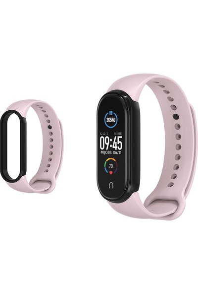Yonaga Mi Band 5 ve 6 Uyumlu Kordon Kayış Antialerjik Silikonpembe-Siyah Yonaga Mi Band 5 ve 6 Uyumlu Kordon Kayış Antialerjik Silikonpembe-Siyah