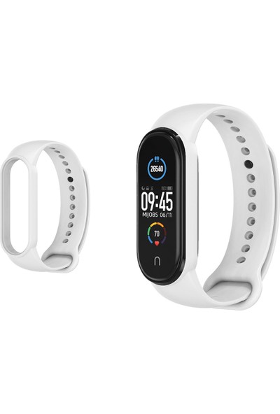 Yonaga Mi Band 5 ve 6 Uyumlu Kordon Kayış Antialerjik Silikonbeyaz Yonaga Mi Band 5 ve 6 Uyumlu Kordon Kayış Antialerjik Silikonbeyaz