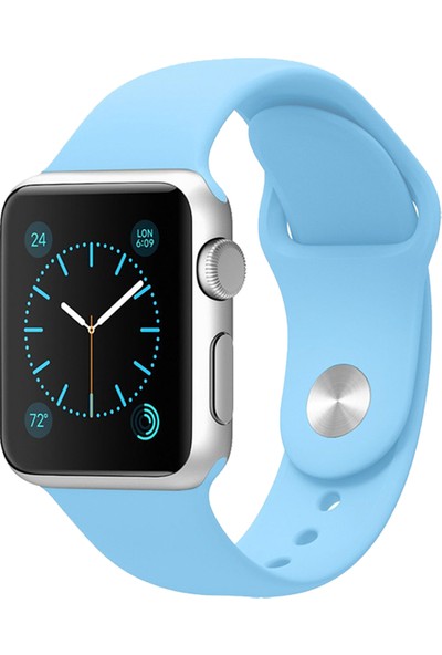 Yonaga Apple Watch 1-2-3-4-5-6-Se Seri (38MM-40MM) (Small - Medium) Kordon Kayış Silikonaçık Mavi Yonaga Apple Watch 1-2-3-4-5-6-Se Seri (38MM-40MM) (Small - Medium) Kordon Kayış Silikonaçık Mavi