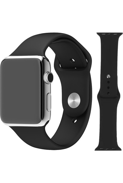 Yonaga Apple Watch 1-2-3-4-5-6-Se Seri (38MM-40MM) (Small - Medium) Kordon Kayış Silikonsiyah Yonaga Apple Watch 1-2-3-4-5-6-Se Seri (38MM-40MM) (Small - Medium) Kordon Kayış Silikonsiyah