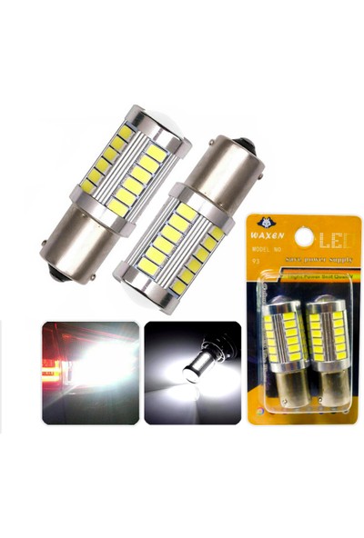 Waxen Stop Sinyal Geri Vites Ampulü Mercekli 33 Led P21W 6500K Beyaz Waxen Stop Sinyal Geri Vites Ampulü Mercekli 33 Led P21W 6500K Beyaz