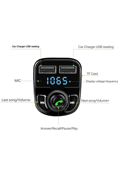 Kingboss Carx8 Bluetooth Araç Kiti Fm Transmitter Kingboss Carx8 Bluetooth Araç Kiti Fm Transmitter