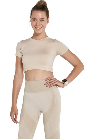 Jerf Captiva Yumuşak Dokulu & Esnek Crop Top Bej Jerf Captiva Yumuşak Dokulu & Esnek Crop Top Bej