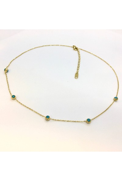 Modamugo Nazar Boncuklu Çelik Zincir Kolye