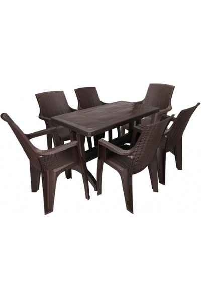 Mandella Zeugma 70 x 120 cm 6 Kişilik Nibras Koltuk Masa Takımı