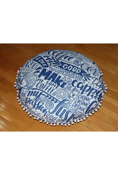 1Se2Ge Handmade Çift Yön Desenli Yuvarlak Yer Minderi 70 X70 cm